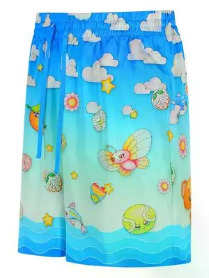 Casablanca Silk Bermuda Shorts - Blue