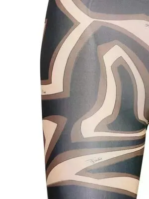 Emilio Pucci Abstract-print Tights - Brown
