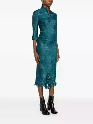 Fendi Button Ruffled Midi Dress
