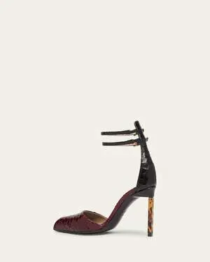 TOM FORD Python-effect Stiletto T-strap Pumps