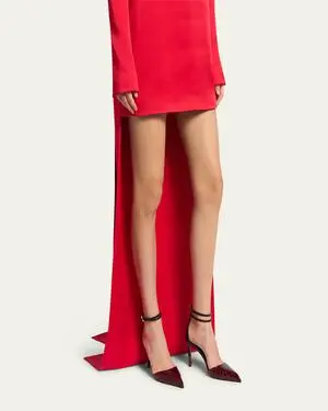 TOM FORD Python-effect Stiletto T-strap Pumps