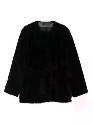 TOTEME Belted Shearling Jacket - Black