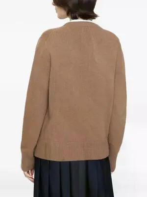 Burberry Logo Wool-Cashmere Sweater Neutrals