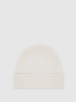 REISS Alba Cashmere Beanie - Cream