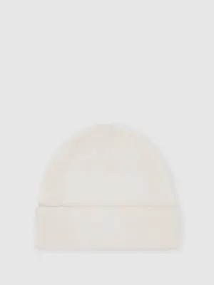 REISS Alba Cashmere Beanie - Cream