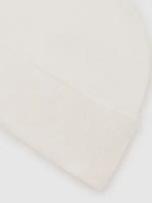 REISS Alba Cashmere Beanie - Cream