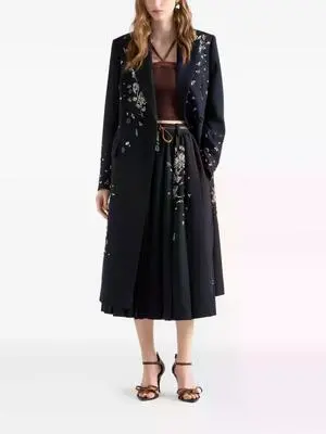 Prada Pleated Embellished Midi Skirt