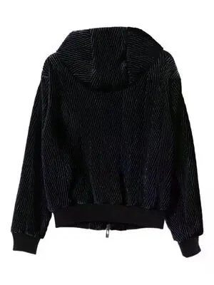 Giorgio Armani Herringbone-pattern Hooded Jacket