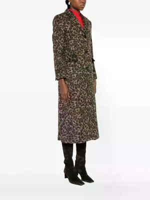 THELAURENT Leopard-print Single-breasted Coat