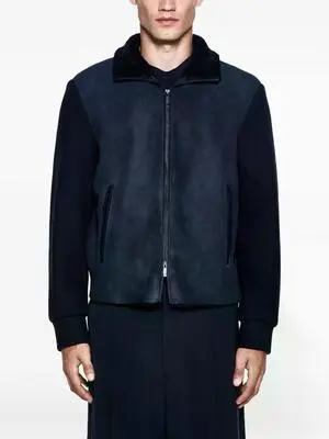 Giorgio Armani High-neck Bomber Jacket - Black