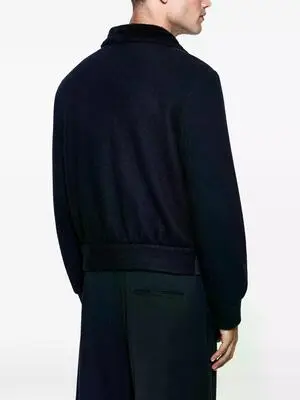 Giorgio Armani High-neck Bomber Jacket - Black