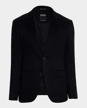 Zegna Oasi Cashmere Single-breasted Blazer - Blk Sld