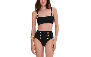 PatBO Merian Knit High Waisted Bikini Bottom