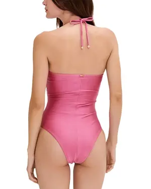 PatBO Seashell Halterneck One Piece Swimsuit