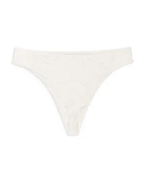 Natori Persuasion Stretch Lace Thong - Ivory