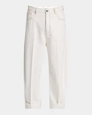 Givenchy Relaxed Straight Fit Five-Pocket Pants - White