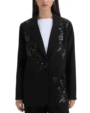 NVLT Sequin Embellished Blazer - Black