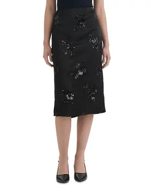 NVLT Embellished Midi Skirt - Black