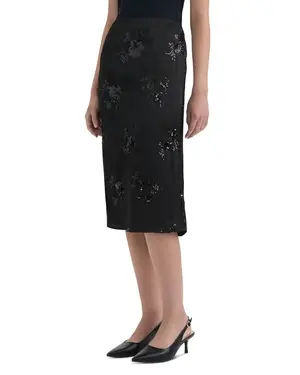 NVLT Embellished Midi Skirt - Black