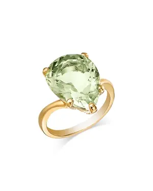 Bloomingdale'S Prasiolite Pear Solitaire Ring - Gold/prasiolite