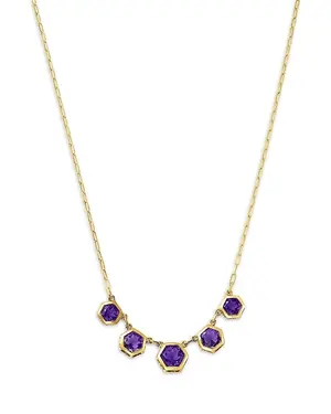 Bloomingdale'S Amethyst Five Stone Collar Necklace - Gold