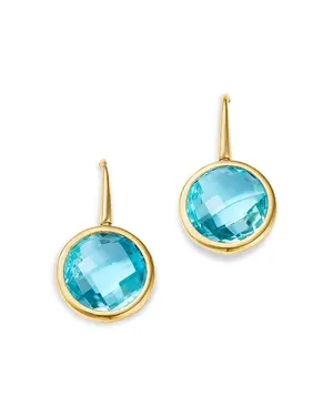 Bloomingdale'S Drop Earrings In 14k Yellow Gold - Blue Topaz/gold