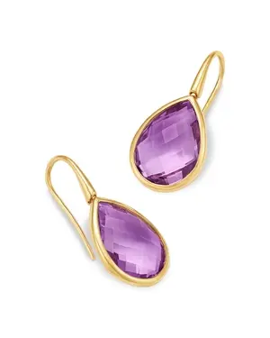 Bloomingdale'S Rose Amethyst Pear Drop Earrings