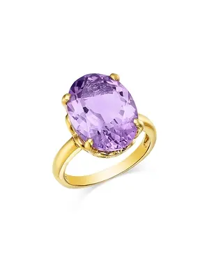 Bloomingdale'S Oval Cut Rose Amethyst Ring - Amethyst/gold