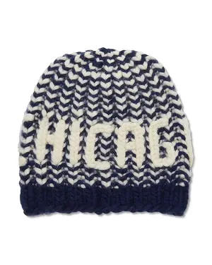 Lele Sadoughi Chicago Wool Beanie - Navy