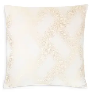 Frette Luxury Bright Dots Jacquard Decorative Pillow, 20 X 20 Exclusive - Milk/gold