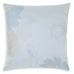 Frette Flower Jacquard Decorative Pillow, 20 X 20 Exclusive - Azure/beige