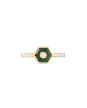 Miseno Diamond & Malachite Baia Stackable Ring