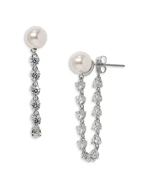 Nadri Venus Front To Back Earrings - Silver