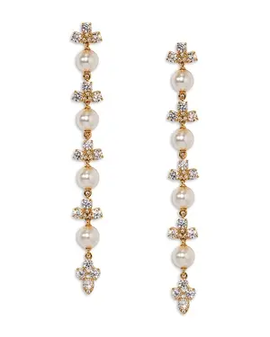 Nadri Venus Long Linear Drop Earrings - Gold