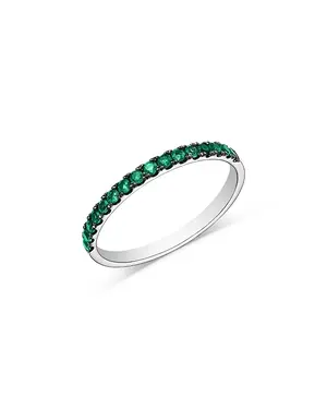 Bloomingdale'S 14k White Gold Sapphire Stack Ring - Green/white