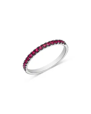 Bloomingdale'S 14k White Gold Sapphire Stack Ring - Red/white