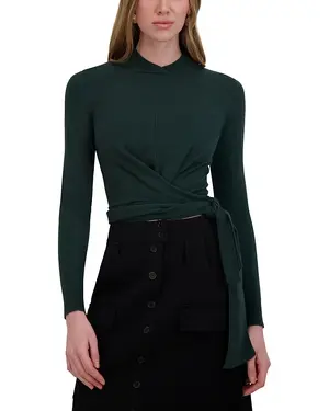 POINT Mandarin Wrap Top - Pine