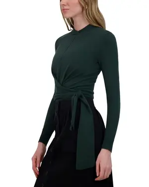 POINT Mandarin Wrap Top - Pine