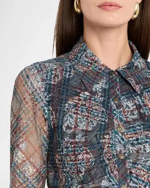 Ramy Brook Plaid Hamilton Button-front Blouse - Multi