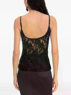 AMIR SLAMA Lace Beaded Top