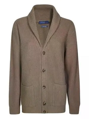 DANIELE FIESOLI Shawl-collar Ribbed Knit Cardigan