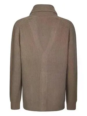 DANIELE FIESOLI Shawl-collar Ribbed Knit Cardigan