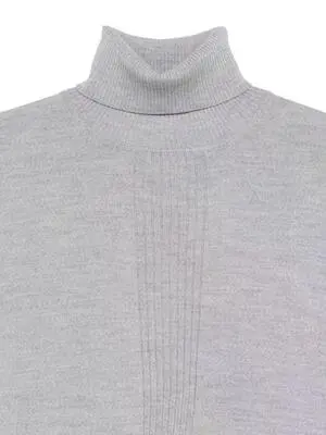 Patrizia Pepe Roll Neck Ribbed Sweater - Grey