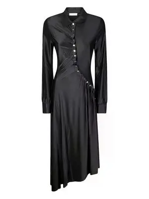 Rabanne Draped Long-sleeve Dress