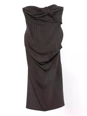 Magda Butrym Striped Mini Dress - Brown
