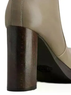 TOD'S Leather Block-heel Boots With Zip Detail