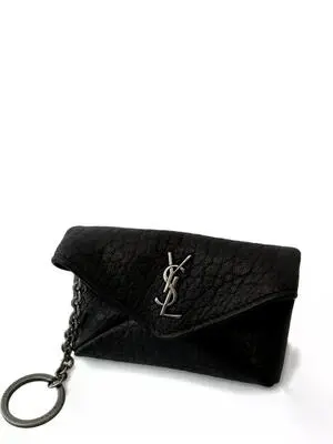 Saint Laurent Cassandre Envelope Key-case - Black