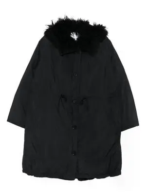YVES SALOMON Faux Fur-trim Jacket - Black