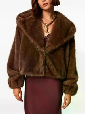 TWINSET Oversized Faux Fur Jacket