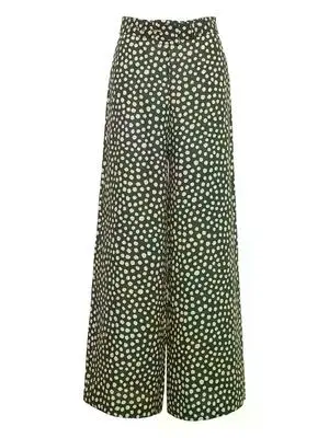 Cara Cara Mayflower Abstract-dot Linen Trousers